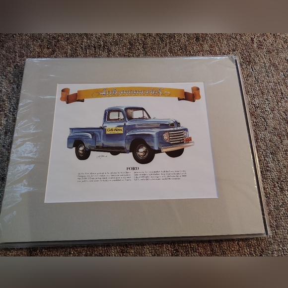 Ford | Wall Decor | Ford Vintage Blue And Gray Truck Art Wall Decor ...
